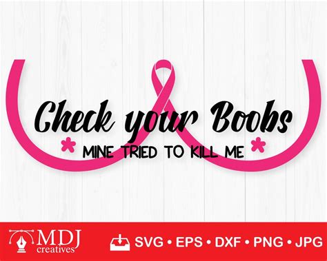 Check Your Boobs Mine Tried To Kill Me Svg Pink Ribbon Svg Breast