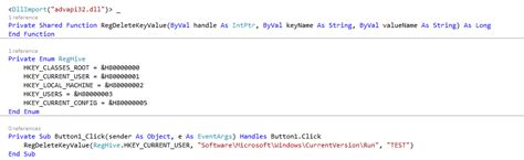 Vb Net Delete Registry Value Stack Overflow