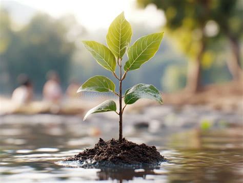 Witness A Young Tree Sprouting At The Heart Of A Community Park A