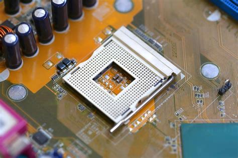 Premium Photo Blank CPU Socket On Mainboard Background