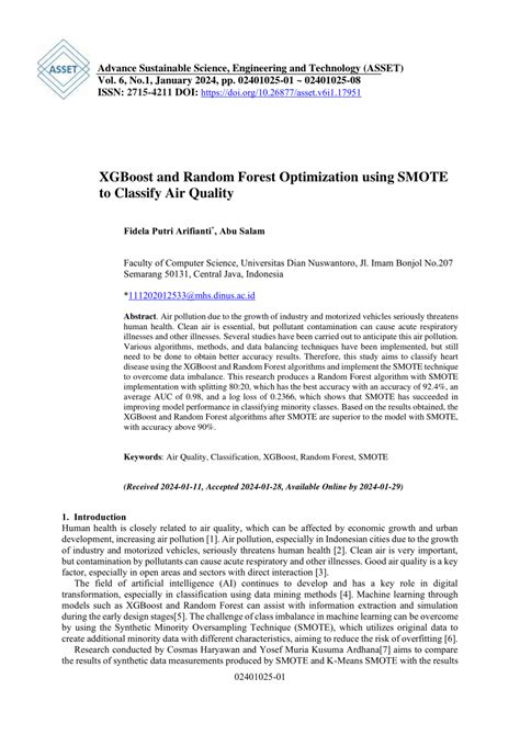pdf xgboost and random forest optimization using smote to classify