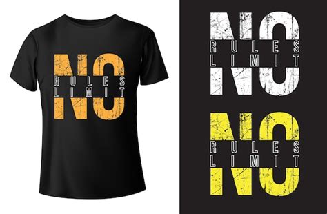 규칙 없음 제한 없음 현대 인용 타이포그래피 티셔츠 디자인 및 벡터 템플릿 프리미엄 벡터