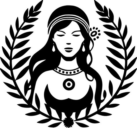 Premium Vector Boho Black And White Vector Illustration