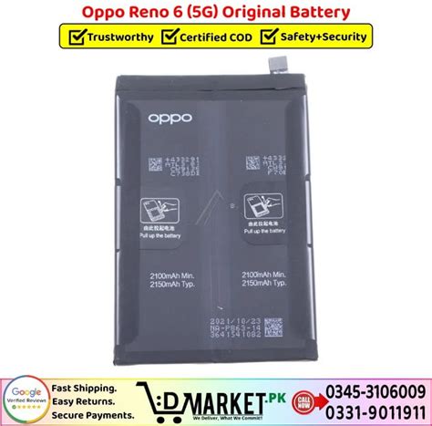 Oppo Reno 6 5g Original Battery 100 Health 2026 Stock