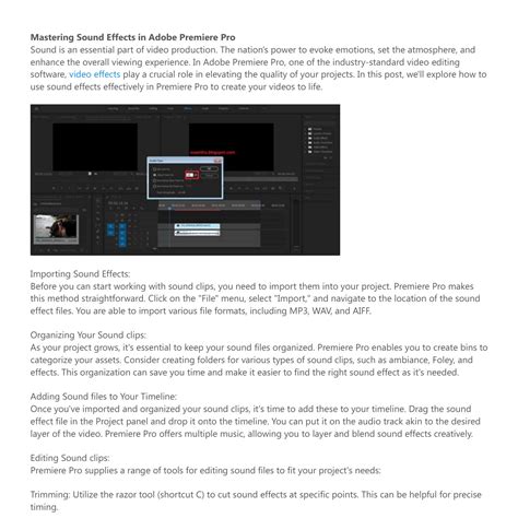 Mastering Sound Effects In Adobe Premiere Pro3pdf Docdroid