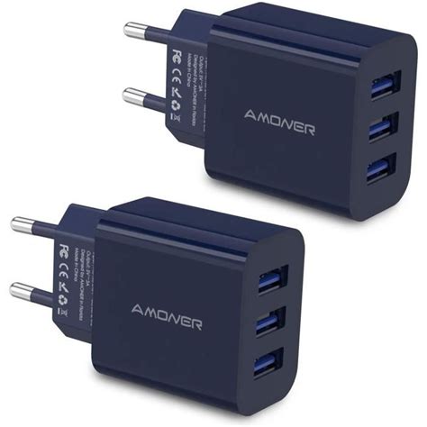 Secteur Usb 3 Ports Universel Chargeur Mural 5v 3a Max Adaptateur Usb Universel Pour Apple Ios