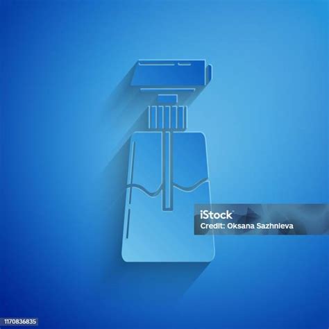 종이 컷 크림 또는 로션 화장품 튜브 아이콘은 파란색 배경에 격리 남성용 바디 케어 제품 종이 아트 스타일입니다 벡터 일러스트레이션 0명에 대한 스톡 벡터 아트 및 기타