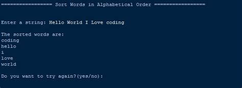 How To Sort Words In Alphabetical Order In Python Sourcecodester
