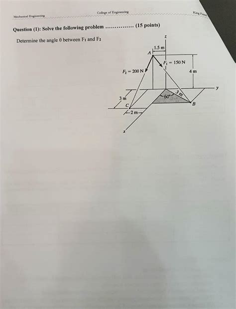 Solved Determine the angle θ between F1 and F2 | Chegg.com