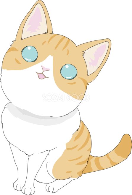 上から かわいい茶トラ猫イラスト無料 フリー88741 素材good