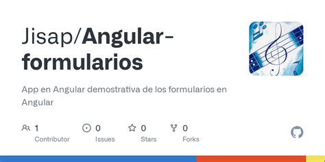 Github Jisap Angular Formularios App En Angular Demostrativa De Los