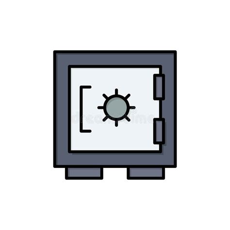Lock Locker Security Secure Flat Color Icon Vector Icon Banner