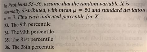 Solved In Problems 33 36 Assume That The Random Variable X