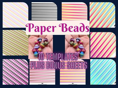 10 Paper Bead Template For Bead Rolling Instant Downloads Pdf 1