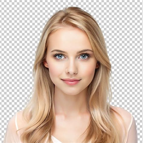 Premium Psd Young Pretty Blonde Woman Cute Face