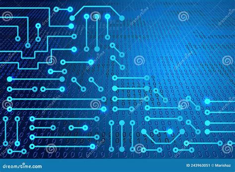 Electronic Circuit And Binary Code Stock Vector Illustration Of Info Glowing