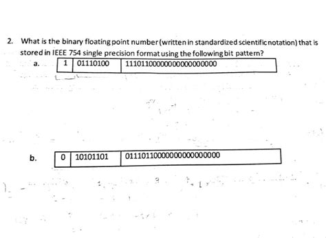 Solved 2 What Is The Binary Floating Point Numberwritten