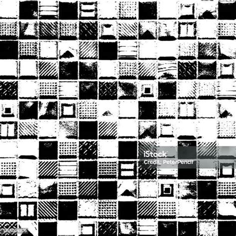 정사각형 패턴타일 그런지 텍스처 검은 먼지 가루 긁힘 패턴 추상적인 거친 배경 벡터 디자인 아트워크입니다 텍스처 효과 크랙 추상적인에 대한 스톡 벡터 아트 및 기타 이미지