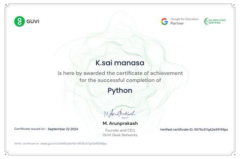 Sai Manasa Kaki On Linkedin Hi I Have Completed Successfully Python