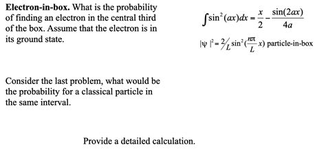 Solved Electron In Box What Is The Probability Of Finding
