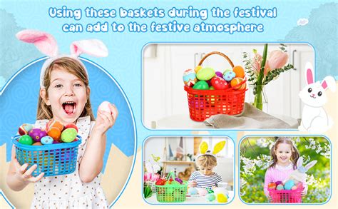 100 Pcs Plastic Easter Basket Bulk For Egg Hunts Plastic