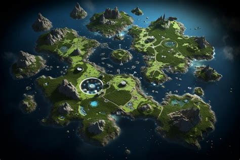 Premium Photo A Digital Map Of A Terraformed Asteroid Mining Operation