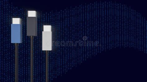 The Usb Type C Cable For Technology Concept D Rendering Stock Illustration Illustration Of
