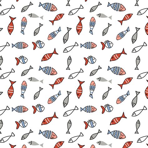 Pattern Fishvector Illustration On Isolated White Background 25747683