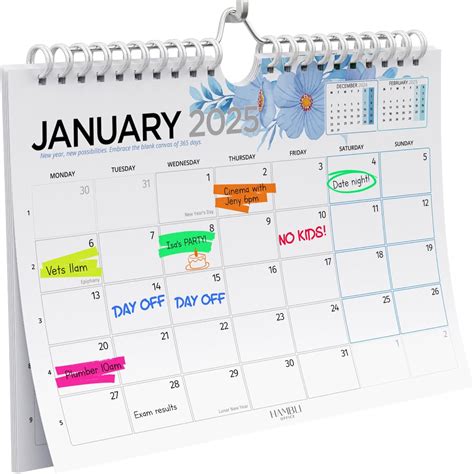 Colorful Wall Calendar 2025 2026 18 Month Calendar 2025
