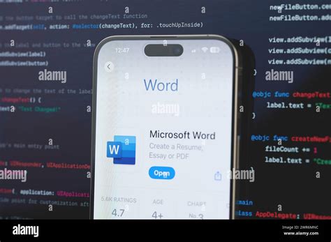 New York Usa February 23 2024 Microsoft Word On Iphone Screen In