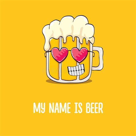 Vector Cartoon Funky Beer Glass Character With Sunglasses Isolated On