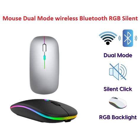 Jual Mouse Wireless Bluetooth Dual Mode Rgb Silent Slim Rechargeable Shopee Indonesia