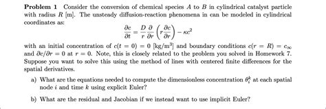 solved problem 1 consider the conversion of chemical species