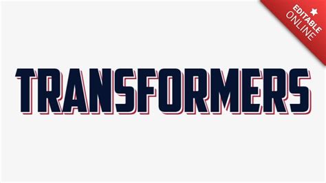 Transformers Red White Blue Text Effect Generator