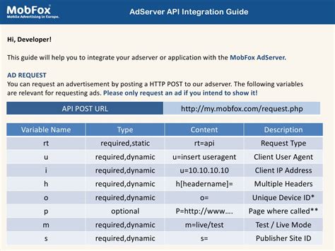 Mobfox Api 3rd Party Integration Guide Pdf Websites World Wide Web