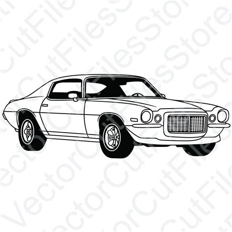 Chevrolet Camaro 1971 Angled View Vector Cut File Etsy