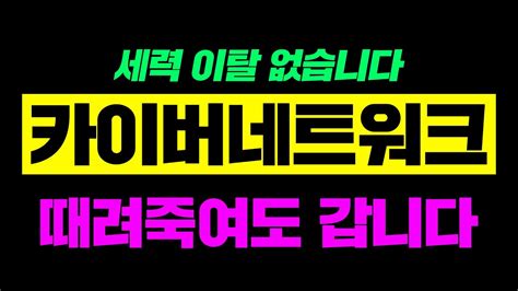 카이버네트워크 세력 이탈 없습니다 때려죽여도 갑니다 카이버네트워크 카이버네트워크코인 Youtube