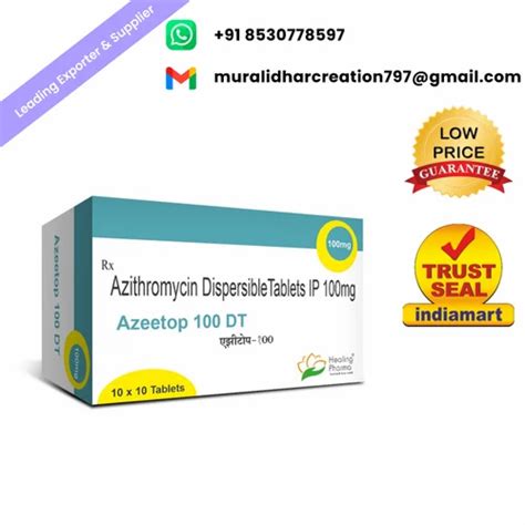 Azithromycin 100mg Dispersible Tablets Packaging Size 10x10 At ₹ 200 Stripe In Surat