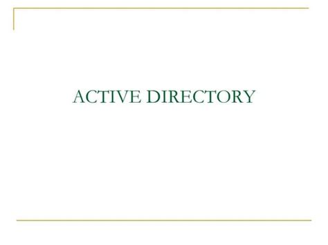 Active Directory Component Ppt