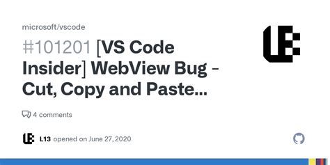 Vs Code Insider Webview Bug Cut Copy And Paste Does Not Work Anymore In Fields · Issue