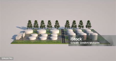 공장 및 공장 면적 건설 프로젝트의 3d 모델 볼륨 디자인 요소 건물의 배열 보일러 및 심기 3차원 형태에 대한 스톡 사진 및 기타 이미지 Istock