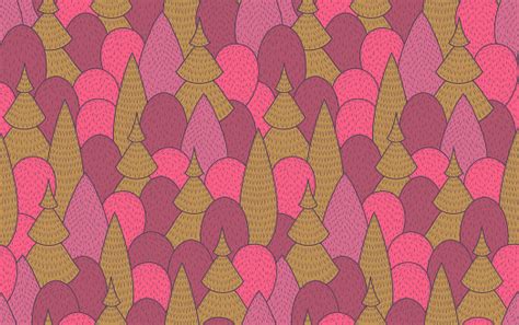 Seamless Pattern With Colorful Forest Pattern With Cute Trees Stock Illustration Download
