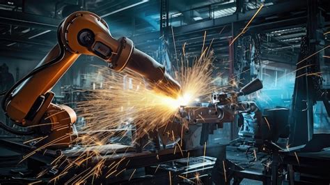 Robotics Machine Automobile Plant Premium Ai Generated Image