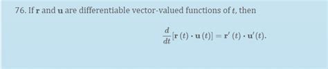 solved 76 ifr and u are differentiable vector valued