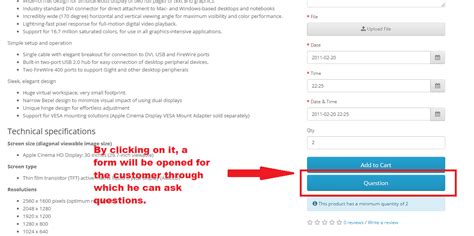 OpenCart Ask A Question About This Product