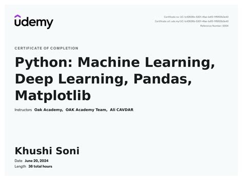 Khushi Soni On Linkedin Udemy Python Machinelearning Pandas Matplotlib Deeplearning