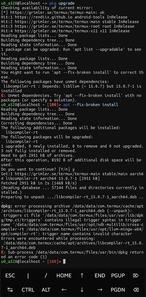 libcompiler rt errors when upgrading r termux