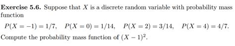 Solved Exercise 5 6 Suppose That X Is A Discrete Random Chegg Com