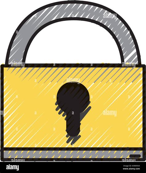 Grated Padlock Object Symbol To Security Protection Vector Illustration Stock Vector Image And Art