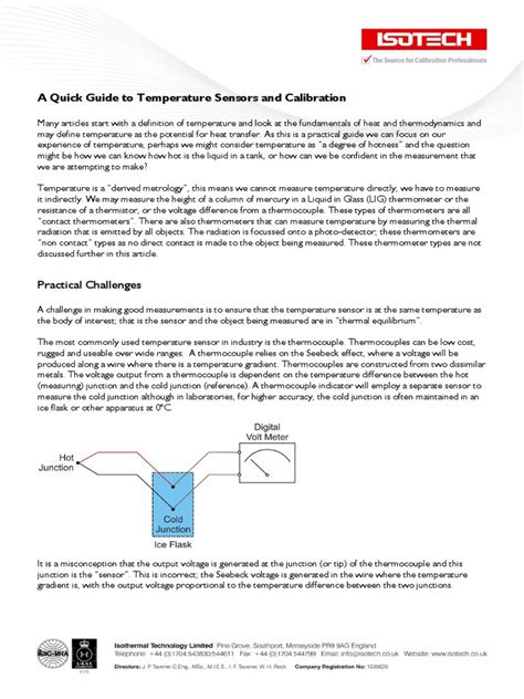 A Comprehensive Guide To Temperature Sensor Selection Calibration